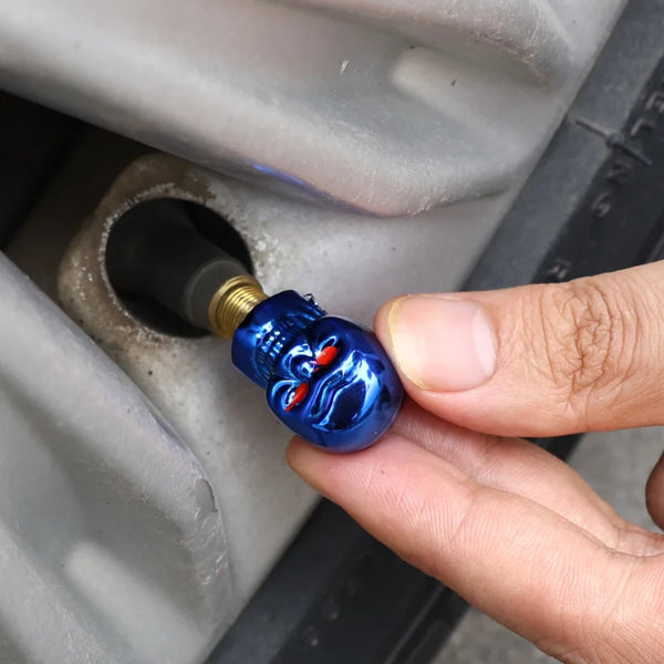 Skull Tire Valve Stem Cap Wheel Tyre Valve Rust Proof - Skull tees